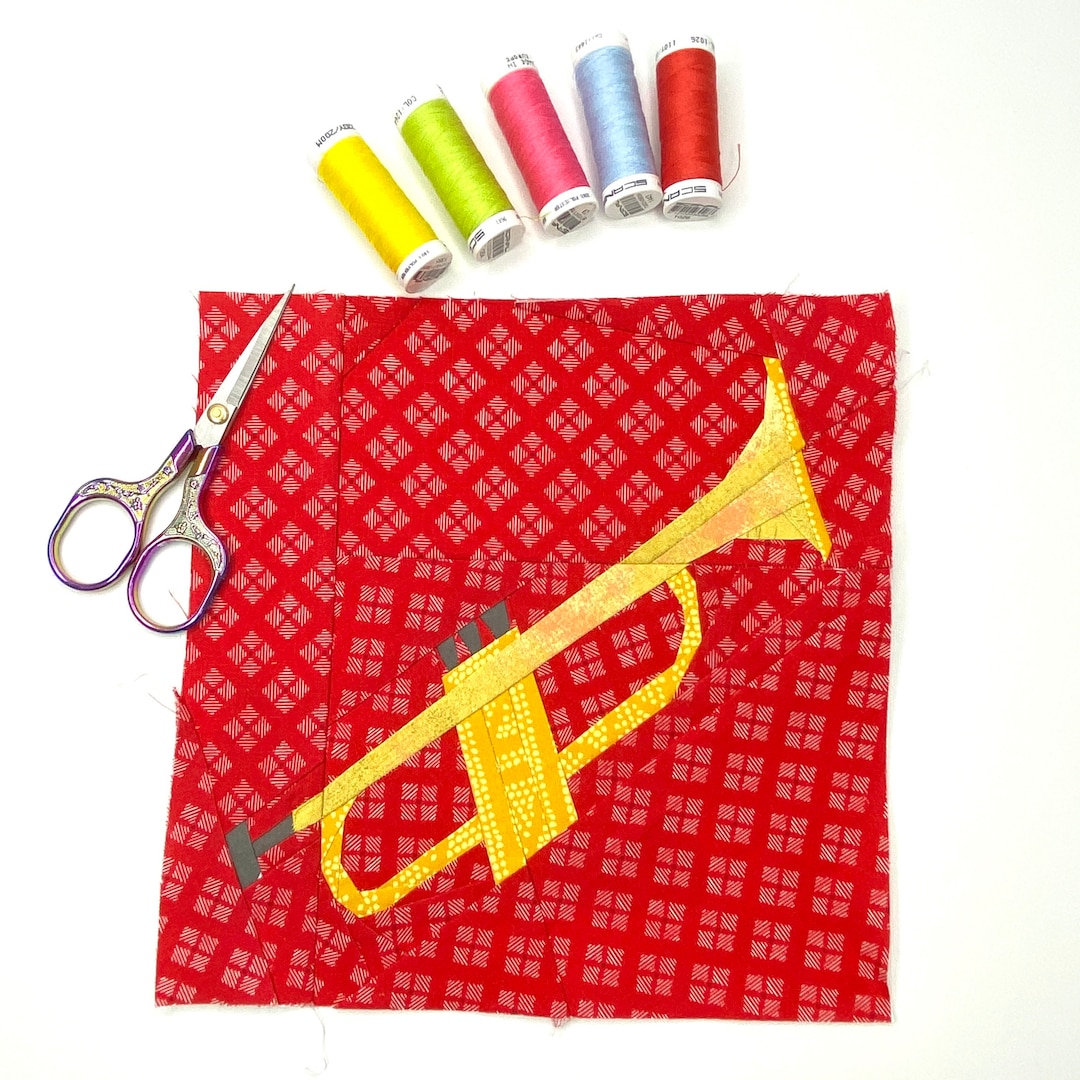 Trumpet Paper Pieced Musical Instrument Pattern - Etsy