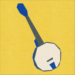 Banjo Paper Pieced Quilt Block - Etsy