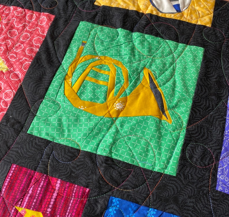 French Horn Paper Pieced Musical Instrument Quilt Block Pattern - Etsy