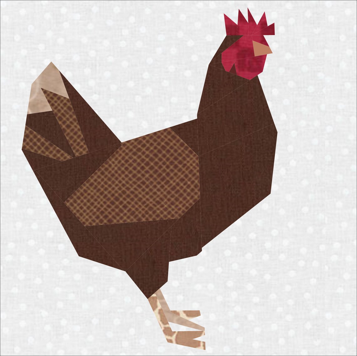 Chicken 12 Inch Foundation Quilt Block Pattern From the Farm - Etsy