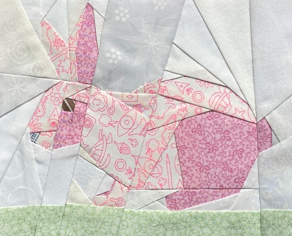 Bunny Rabbit Paper Pieced Quilt Block Pattern | Etsy
