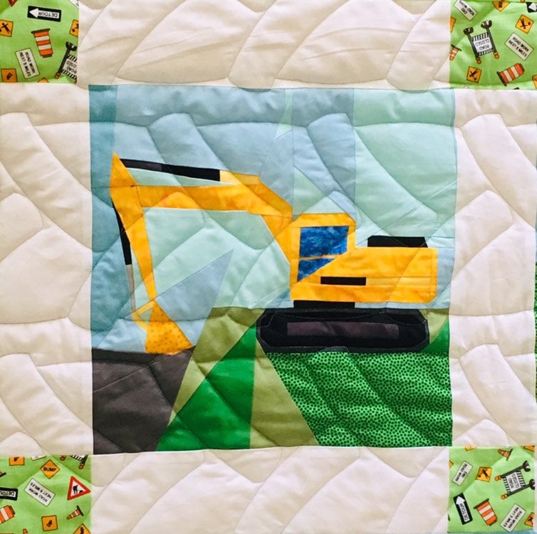Paper Piece Digger Quilt Pattern. A 12 Inch Foundation Paper Quilt ...