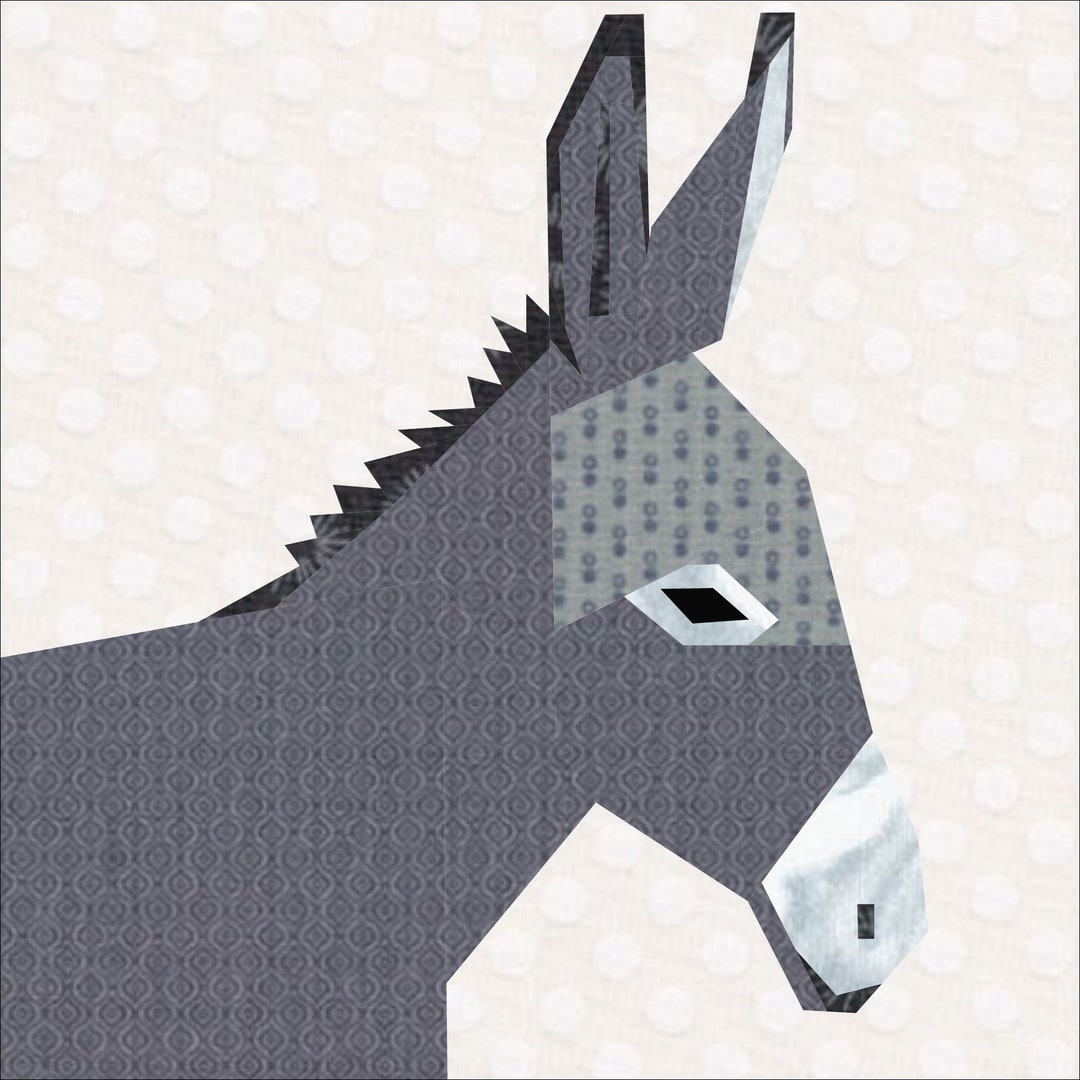 Dainty Donkey Quilt Pattern, A 12-inch Foundation Paper Pieced Pattern ...