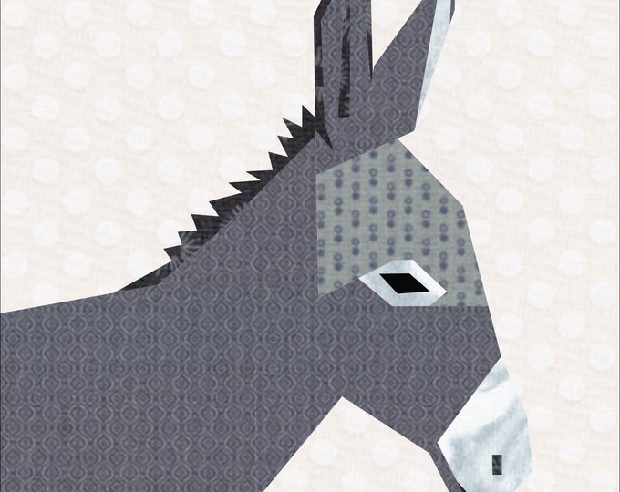 14" Donkey Foundation Paper Piecing Quilt Block Pattern FPP - Etsy Canada