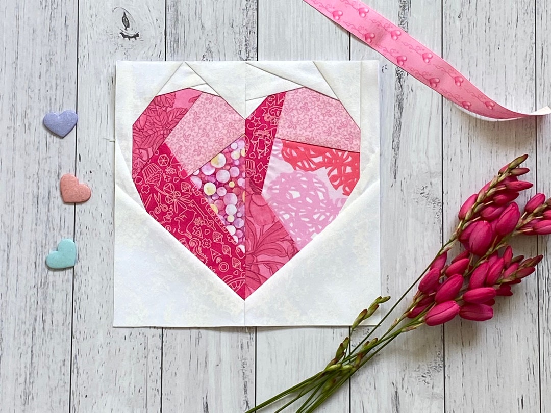 Paper Pieced Broken Heart Quilt Block Pattern (3 Sizes) - Etsy