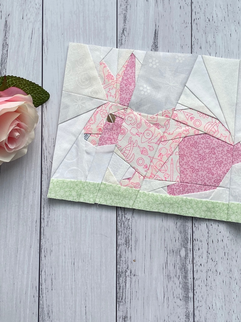 Bunny Rabbit Paper Pieced Quilt Block Pattern | Etsy