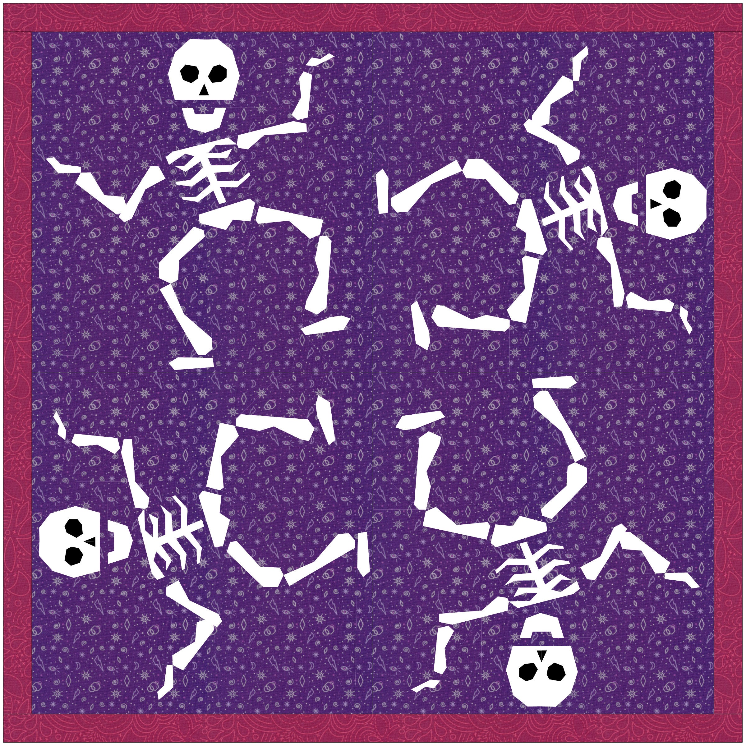 Skeleton Paper Pieced Quilt Block Pattern - Etsy