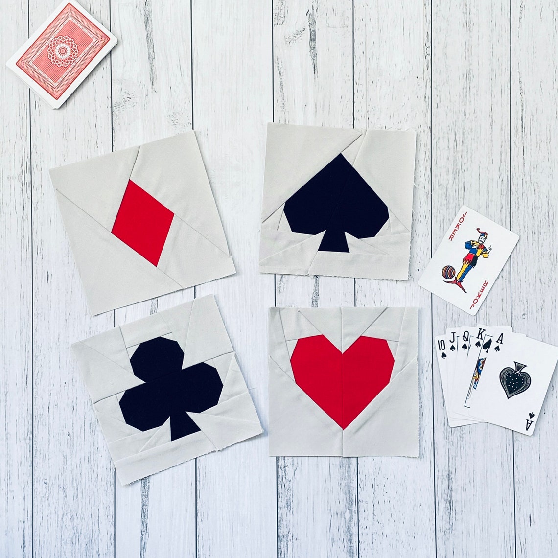 Suits Me Playing Card Quilt Blocks Four Paper Pieced Quilt - Etsy