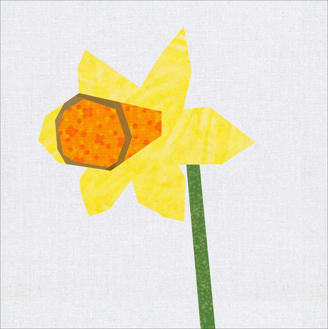 Daffodil, 9 Inch Foundation Pieced Quilt Block - Etsy