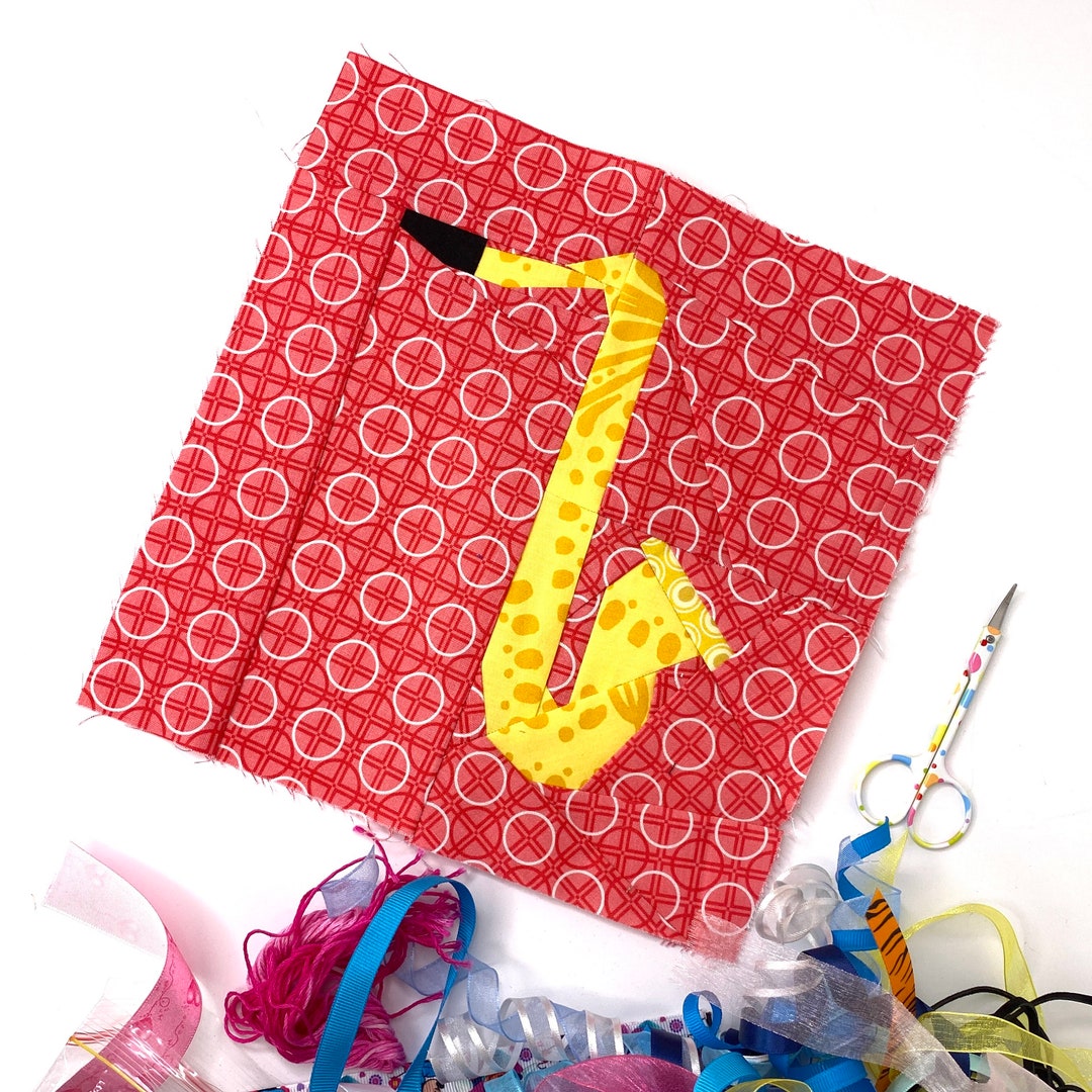 Saxophone Paper Pieced Musical Instrument Quilt Pattern - Etsy