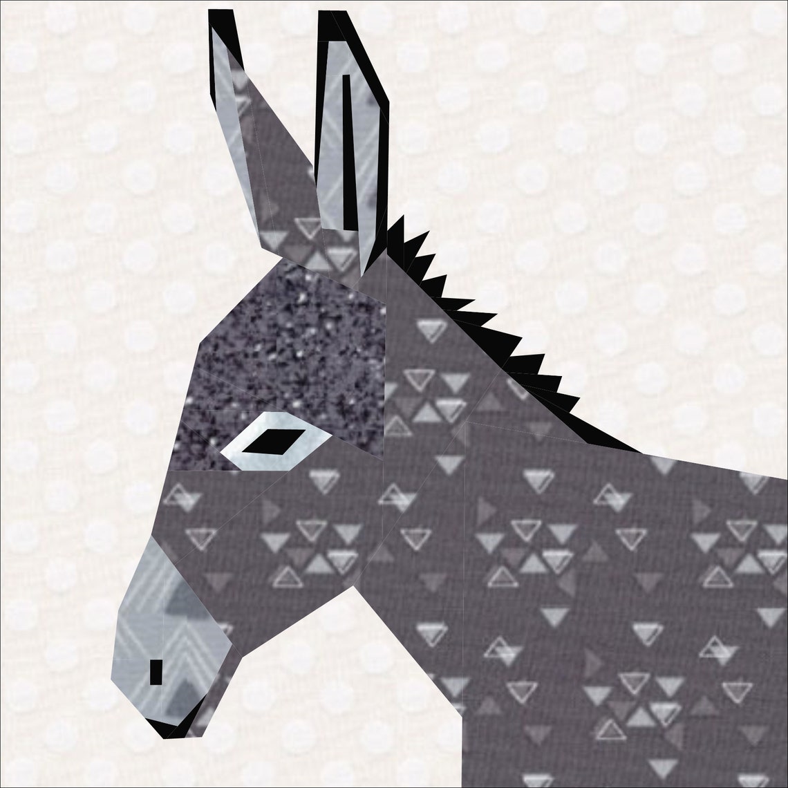 Dainty Donkey Quilt Pattern A 12-inch Foundation Paper Pieced | Etsy