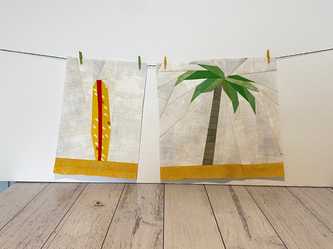 Palm Tree Quilt Pattern and BONUS Paper Pieced Surfboard - Etsy