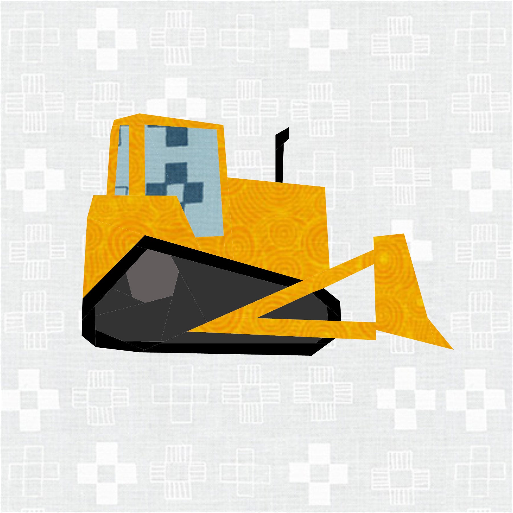 12 Inch Bulldozer Paper Piece Quilter's Block Pattern. - Etsy Australia