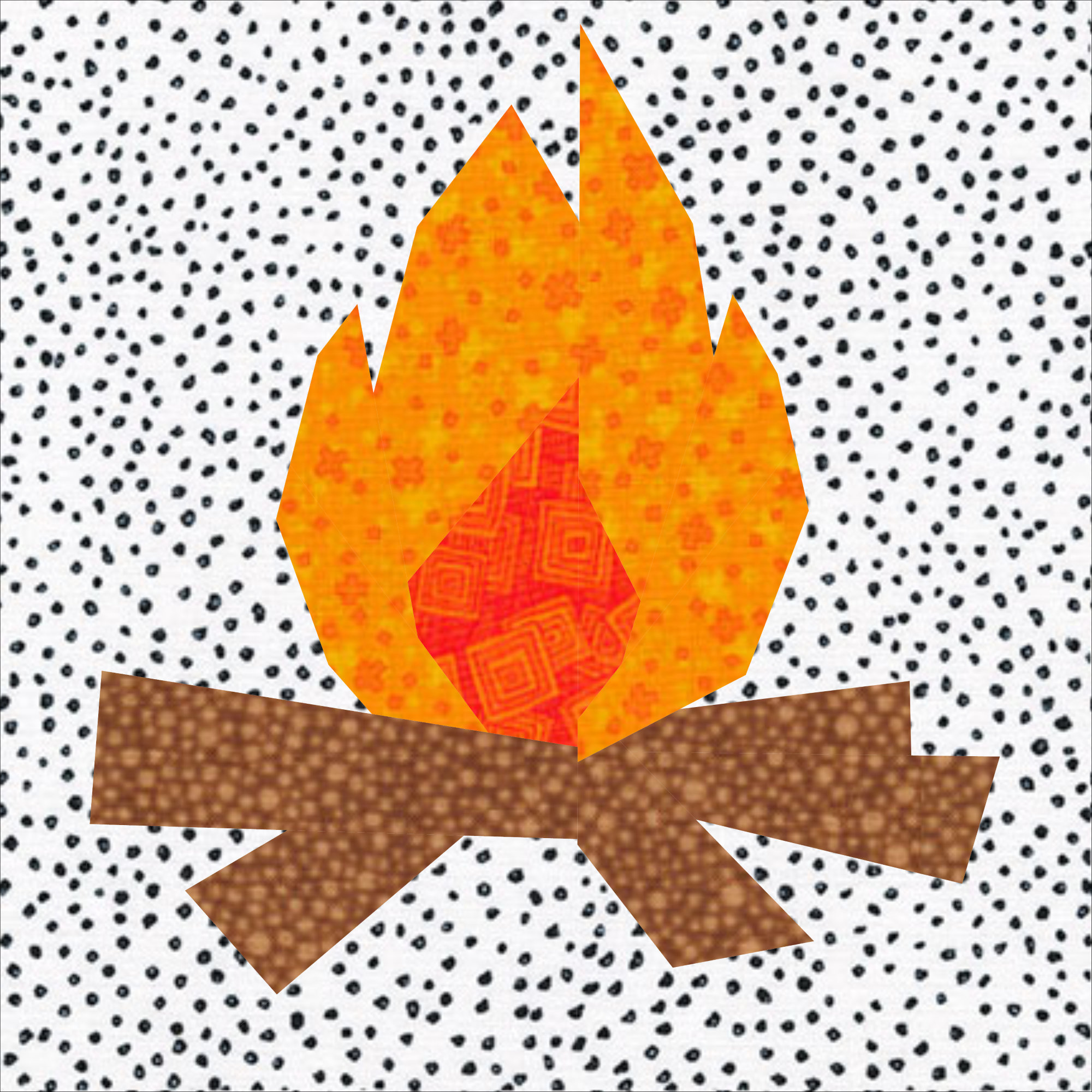 Campfire Foundation Paper Pieced Quilt Block Pattern - Etsy
