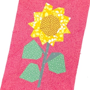 Sunflower Paper Pieced Quilt Block Pattern - 2 Sizes! - Etsy