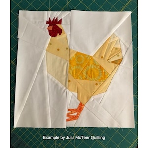 Chicken, 12 Inch Foundation Quilt Block Pattern From the Farm Animal ...