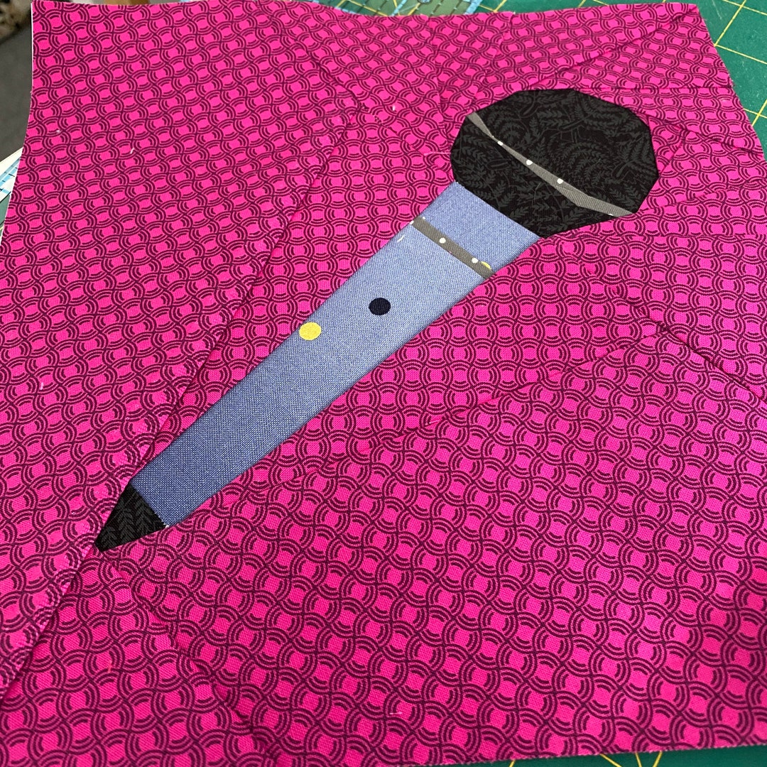 Microphone Paper Pieced Musical Quilt Block - Etsy