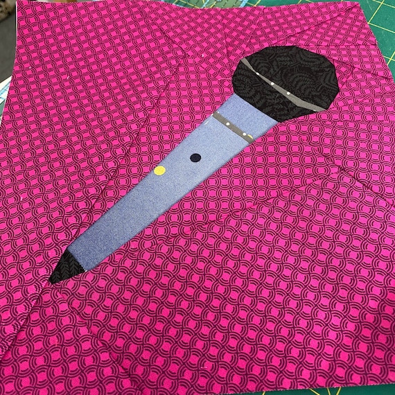 Microphone Paper Pieced Musical Quilt Block - Etsy
