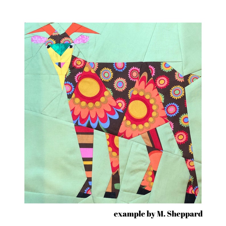 Goat 12 Inch Quilt Block Foundation Paper Pieced Pattern With - Etsy ...