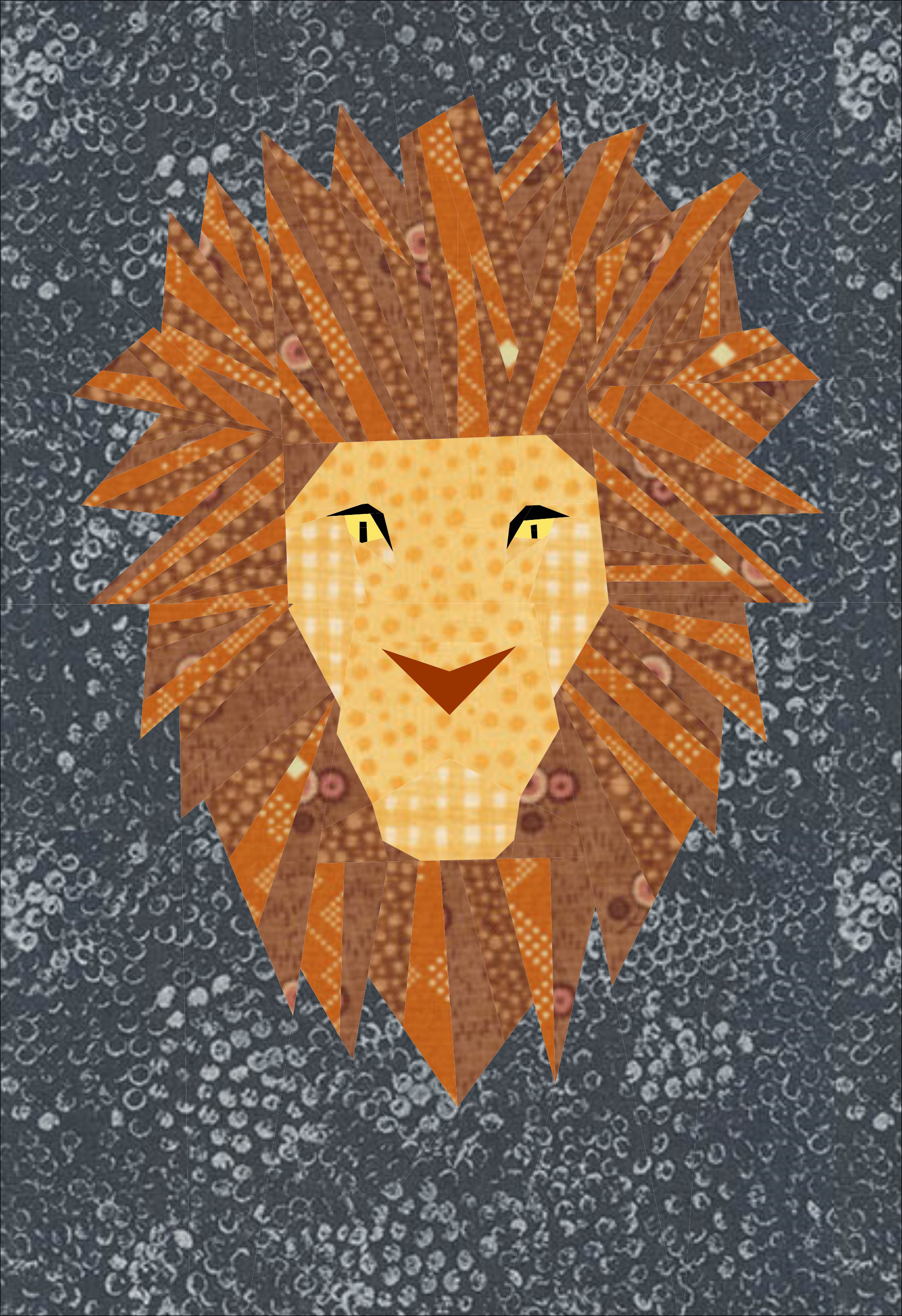 Lion Brave Quilt; A 48 X 70 Inch Foundation Paper Pieced Quilt Pattern ...