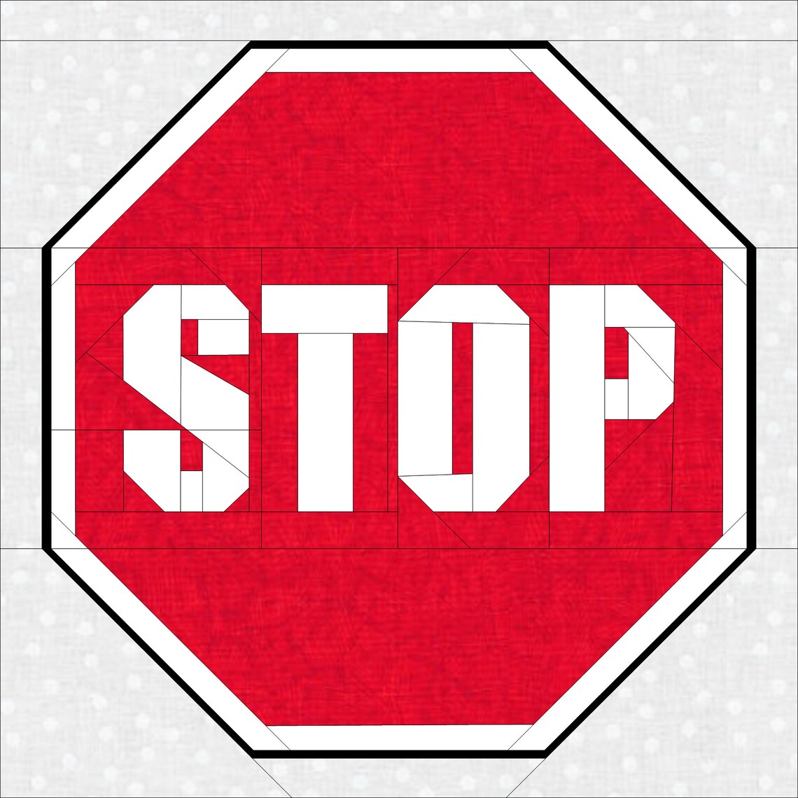 Set of Three Construction Quilt Patterns: Hard Hat Stop Sign | Etsy