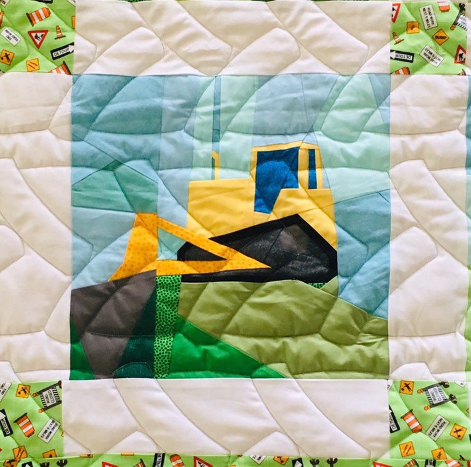 12 Inch Bulldozer Paper Piece Quilter's Block Pattern. Foundation Paper ...