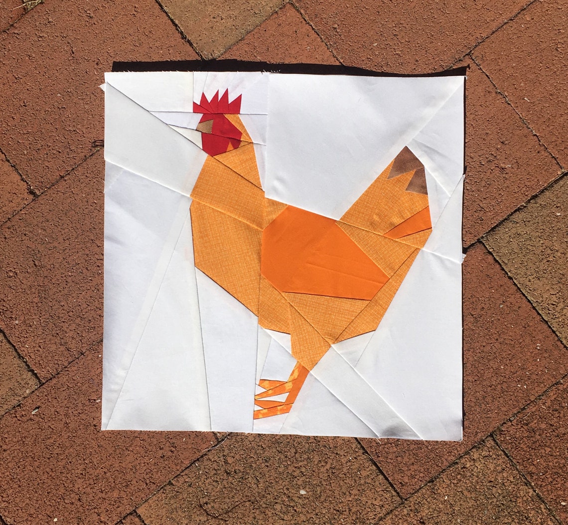 Chicken 12 Inch Foundation Quilt Block Pattern From the Farm - Etsy