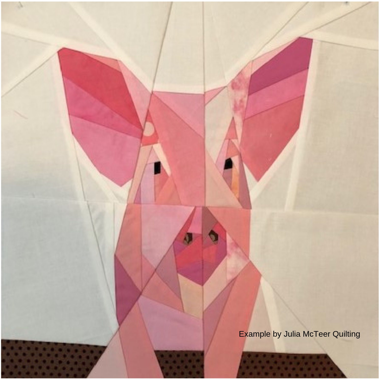 Pig Foundation Piece Quilt Pattern. 12 Inch Patchwork Sewing Pattern ...