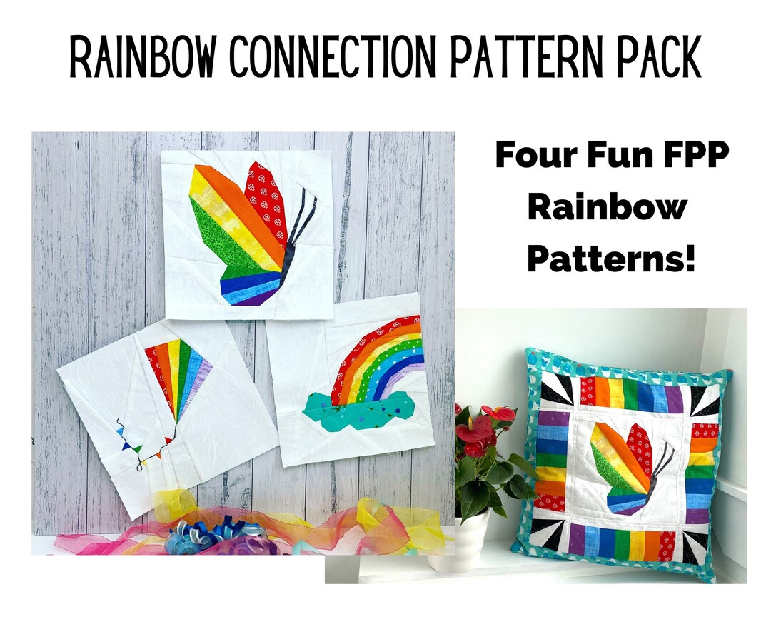 Rainbow Quilt Blocks, Four FPP Patchwork Patterns - Etsy