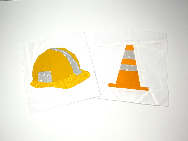 Set of Three Construction Quilt Patterns: Hard Hat Stop Sign | Etsy