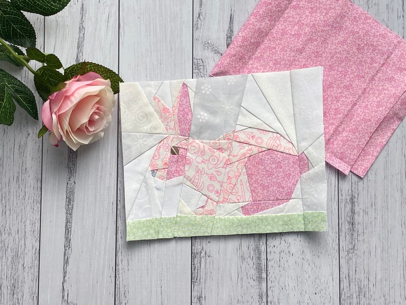 Bunny Rabbit Paper Pieced Quilt Block Pattern | Etsy
