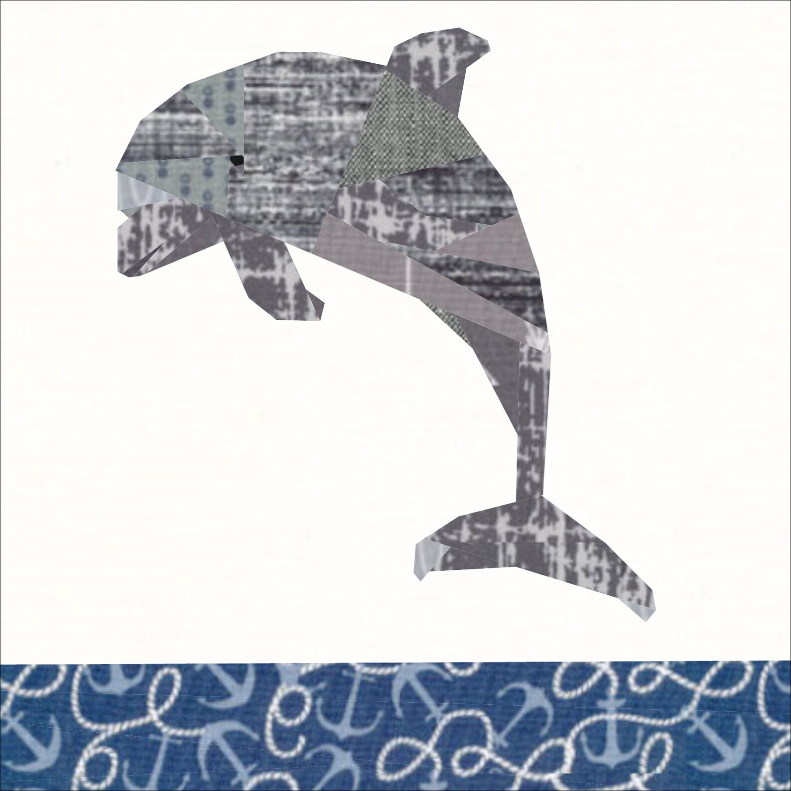 Daphne Dolphin Quilt Pattern. A 12 Inch Quilt Block Foundation | Etsy