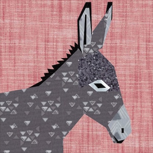 Dainty Donkey Quilt Pattern, A 12-inch Foundation Paper Pieced Pattern ...