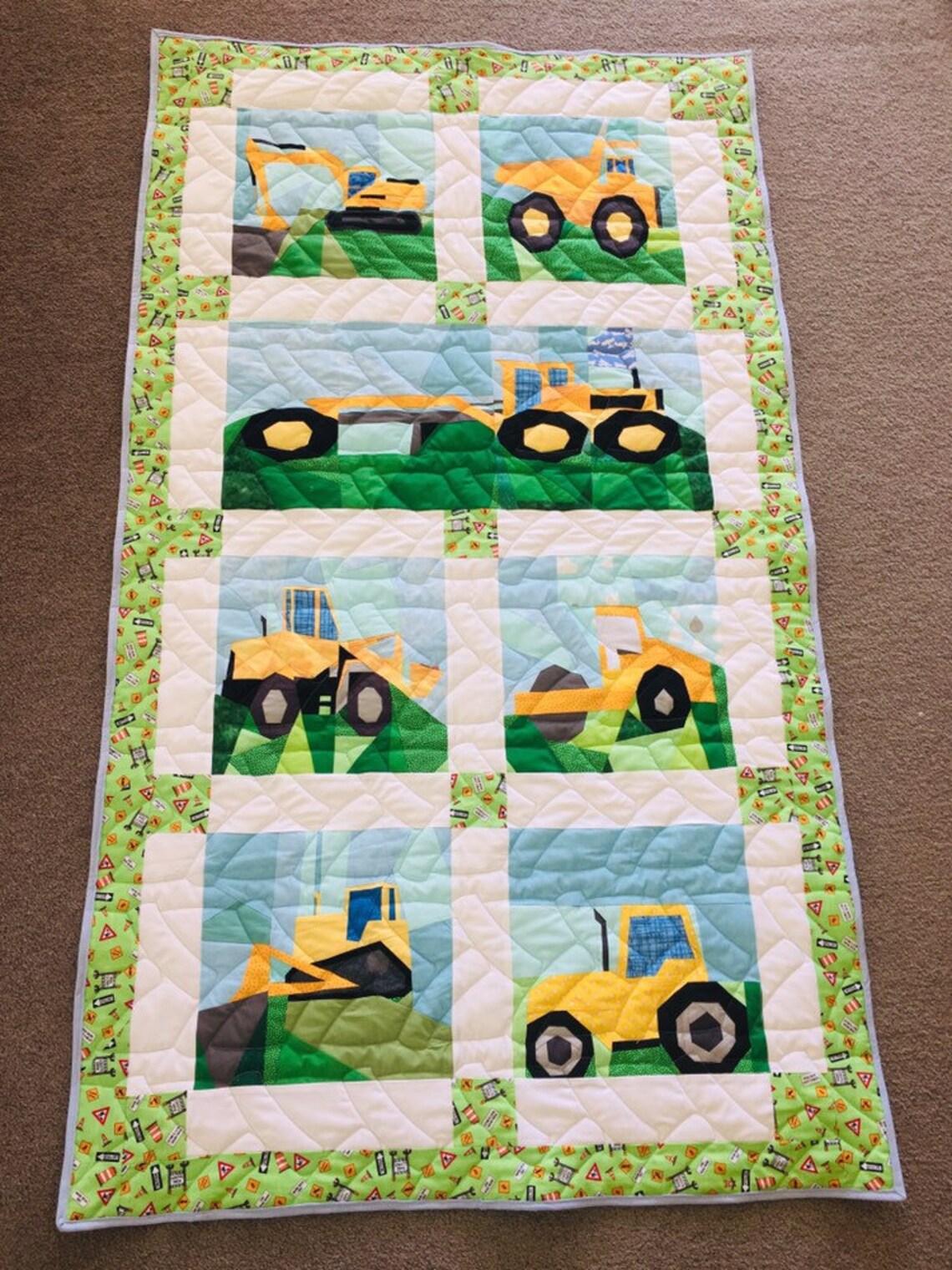 Paper Piece Digger Quilt Pattern. A 12 Inch Foundation Paper Quilt ...