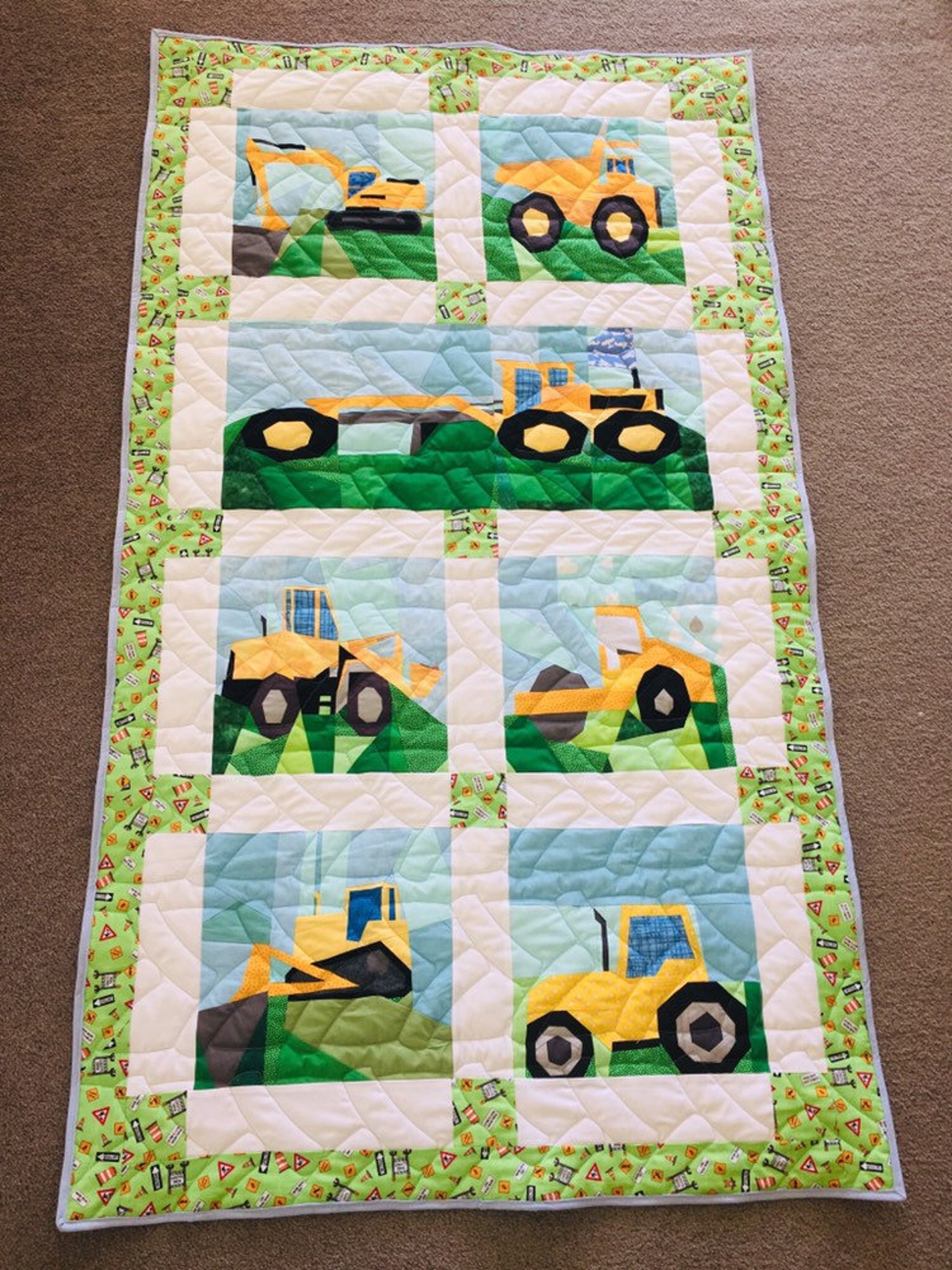 Paper Piece Digger Quilt Pattern. A 12 Inch Foundation Paper Quilt ...