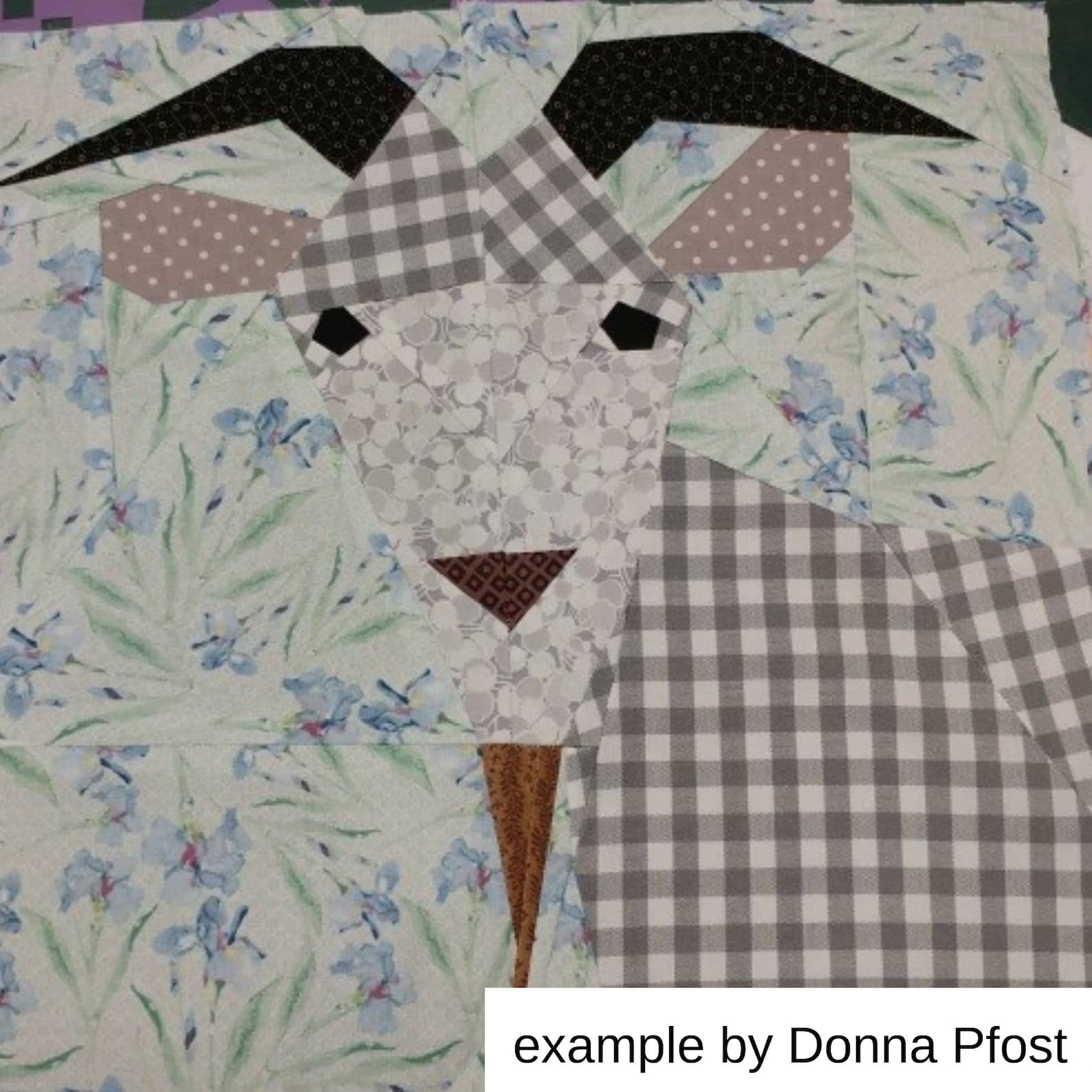 Goat 12 Inch Quilt Block, Foundation Paper Pieced Pattern With 2 ...