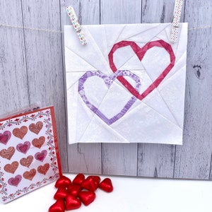 Love Connection, Linked Heart Quilt Block Pattern; Beautiful Paper ...