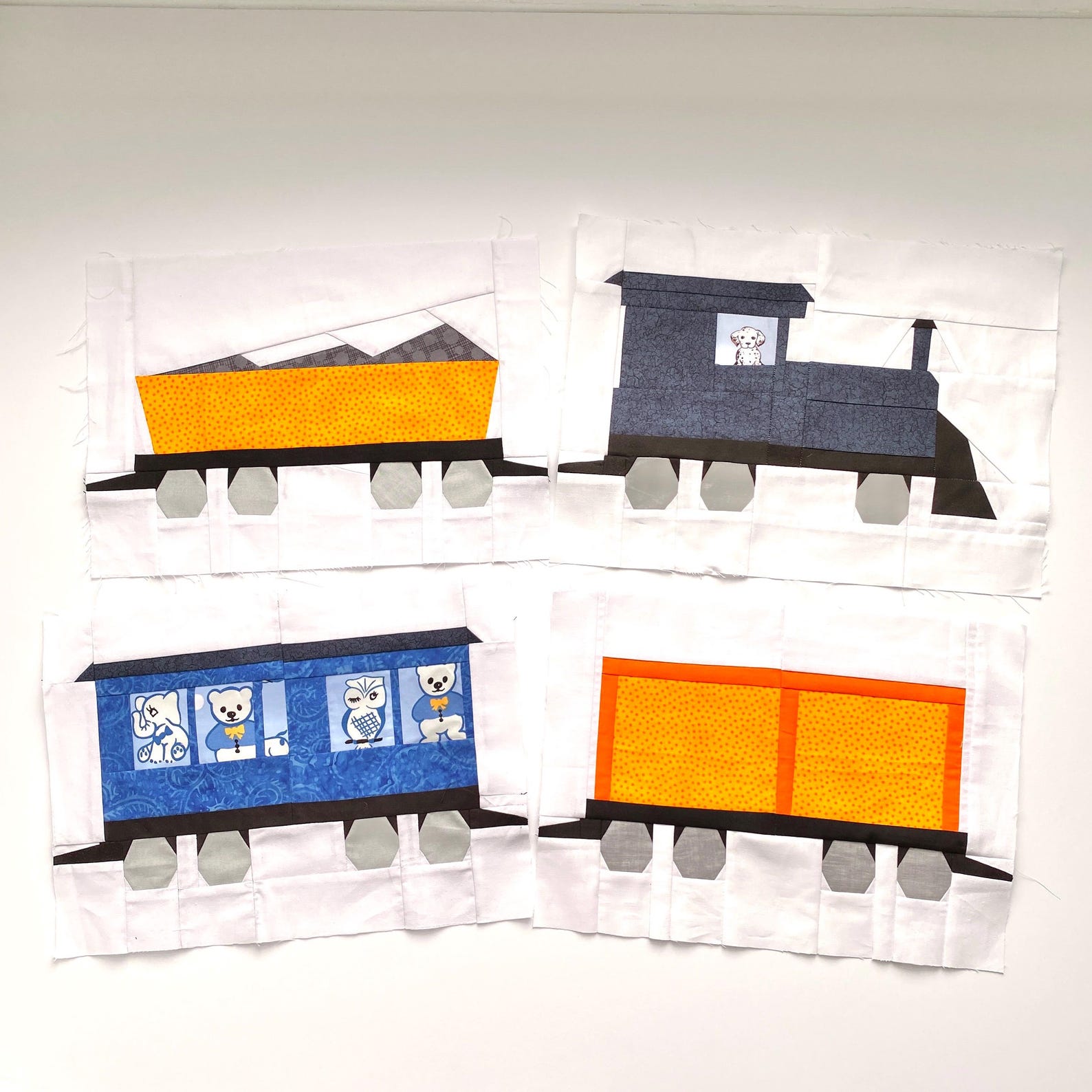 Locomotive Train Quilt Block Patterns. Five Quilt Blocks. Includes ...