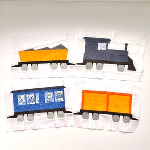 Locomotive Train Quilt Block Patterns. Five Quilt Blocks. Includes ...