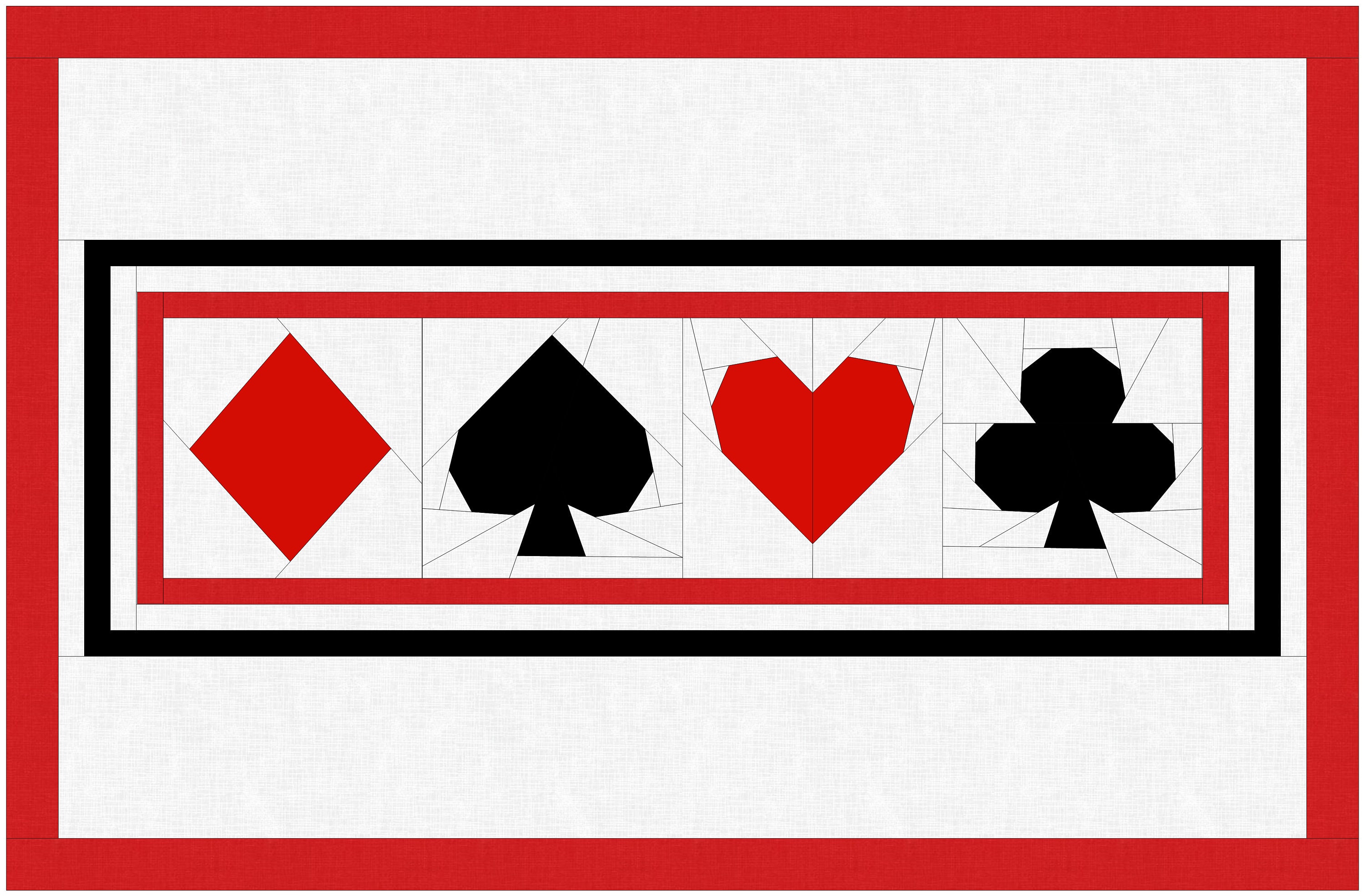 Suits Me Playing Card Quilt Blocks Four Paper Pieced Quilt | Etsy