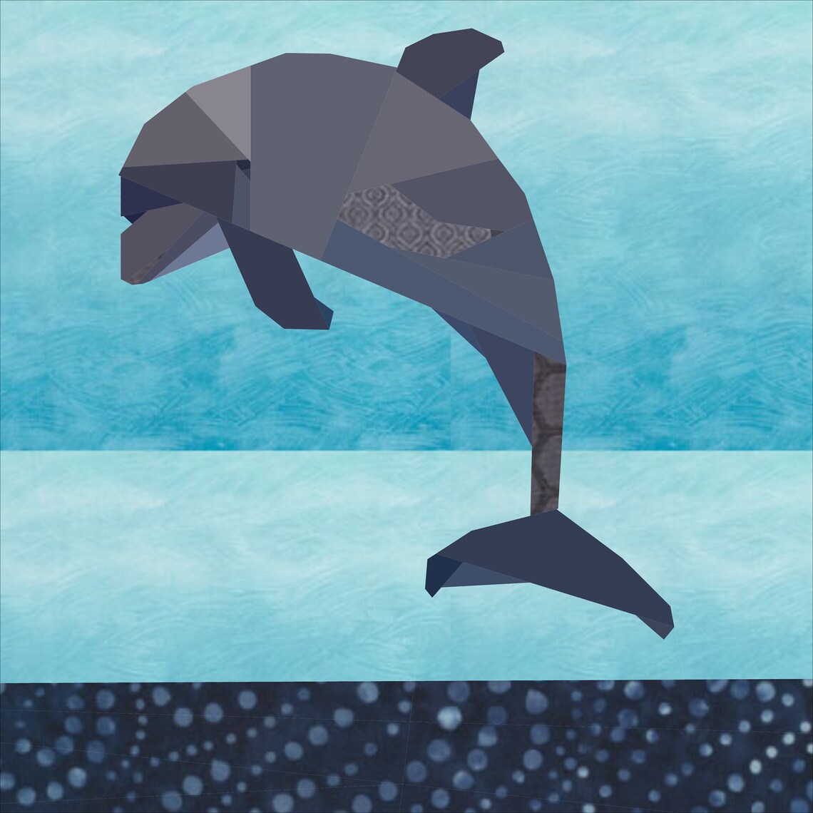 Daphne Dolphin Quilt Pattern. A 12 Inch Quilt Block Foundation | Etsy