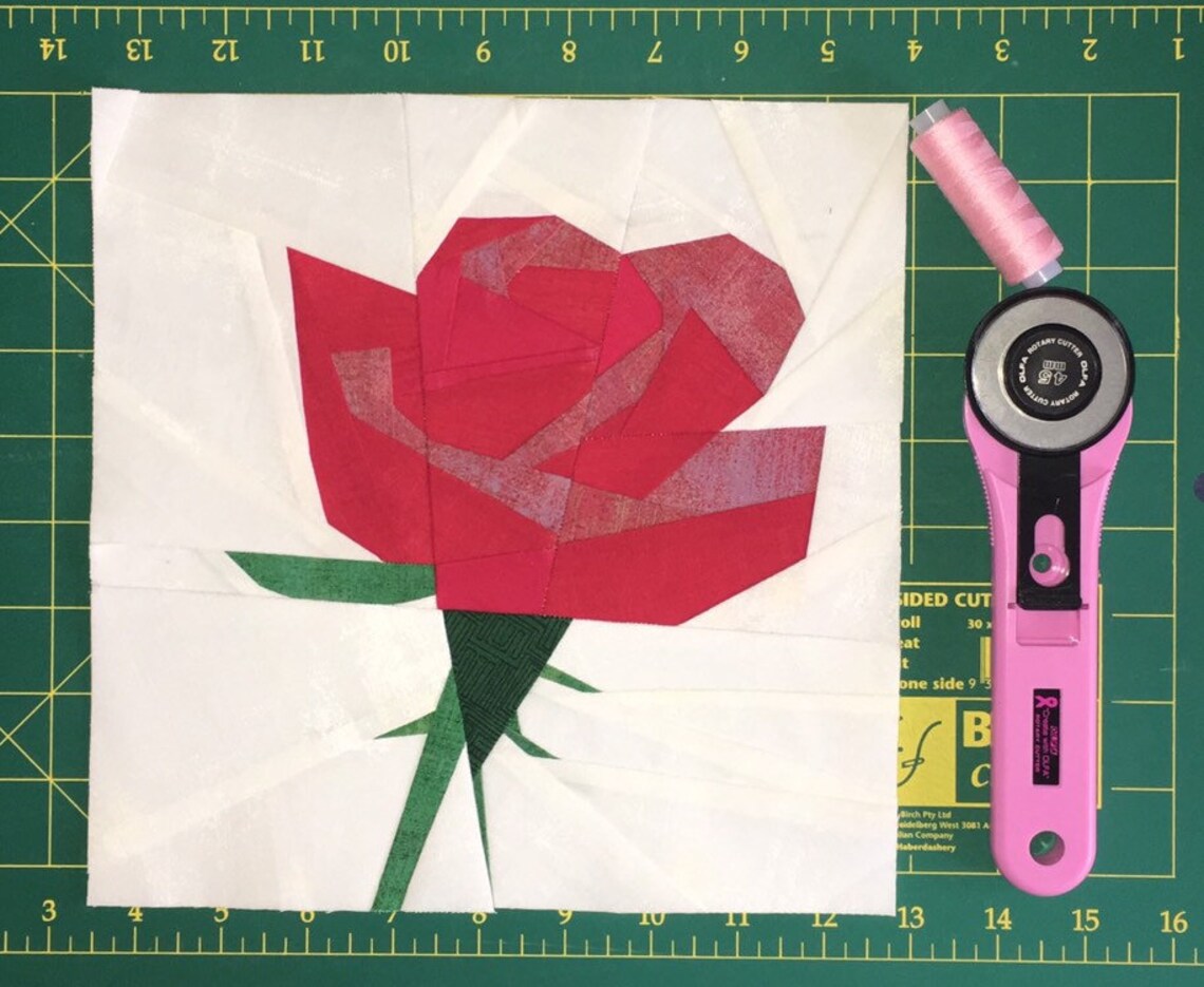 Rose 9 Quilt Block Foundation Paper Pieced Pattern - Etsy