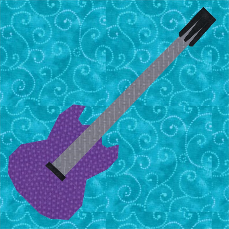 Guitar Paper Pieced Musical Instrument Quilt Pattern - Etsy