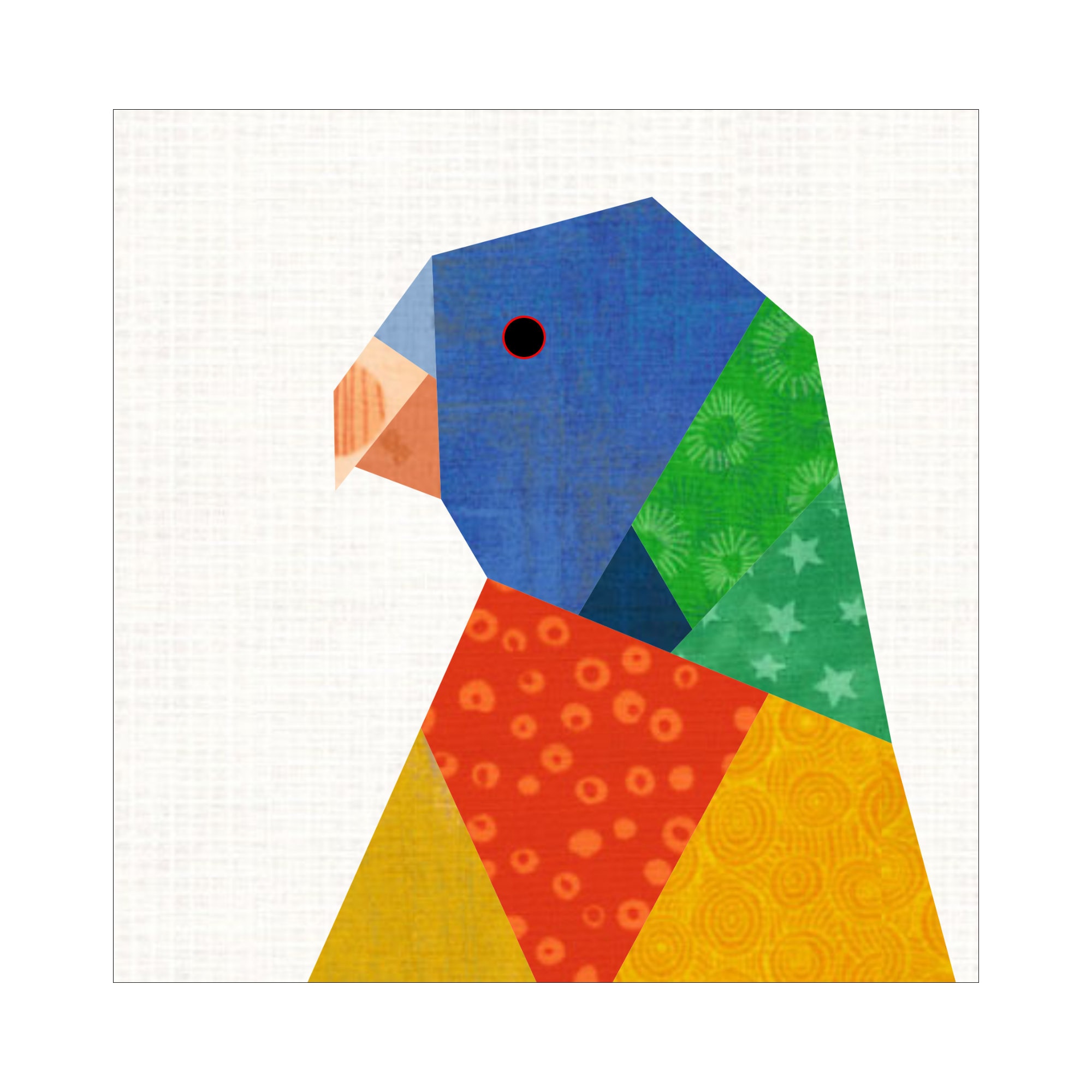 Lorikeet Parrot Paper Piece Quilt Block Pattern - Etsy