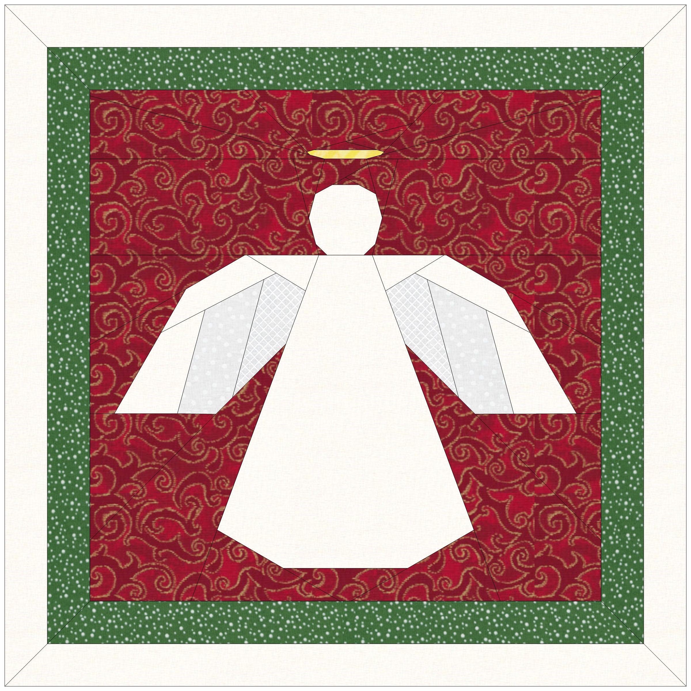 Christmas Angel Quilt Pattern, Paper Pieced Quilt Block, PDF Pattern ...
