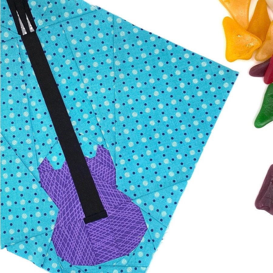 Guitar Paper Pieced Musical Instrument Quilt Pattern | Etsy