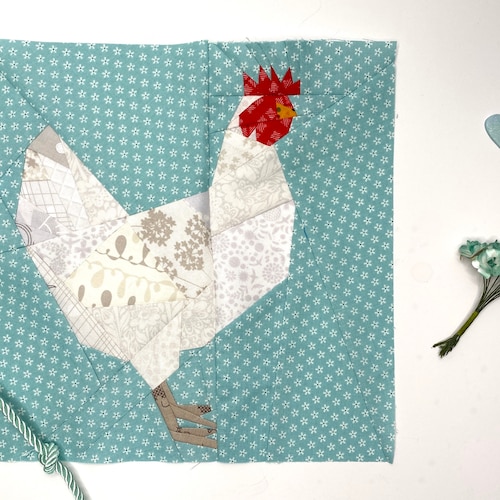 Chicken 12 Inch Foundation Quilt Block Pattern From the Farm - Etsy