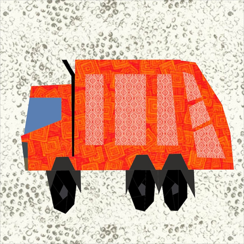 Garbage Recycling Truck Quilt Pattern, A 12 Inch Paper Piece Quilt ...