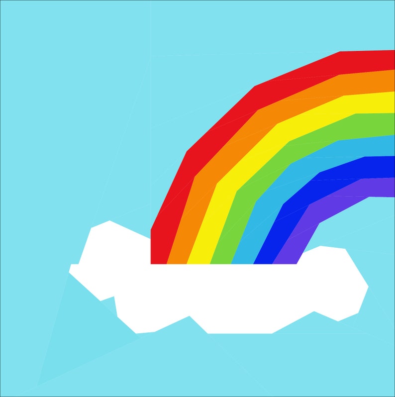 Rainbow Quilt Block: Modern 9” Paper Pieced Pattern - Etsy