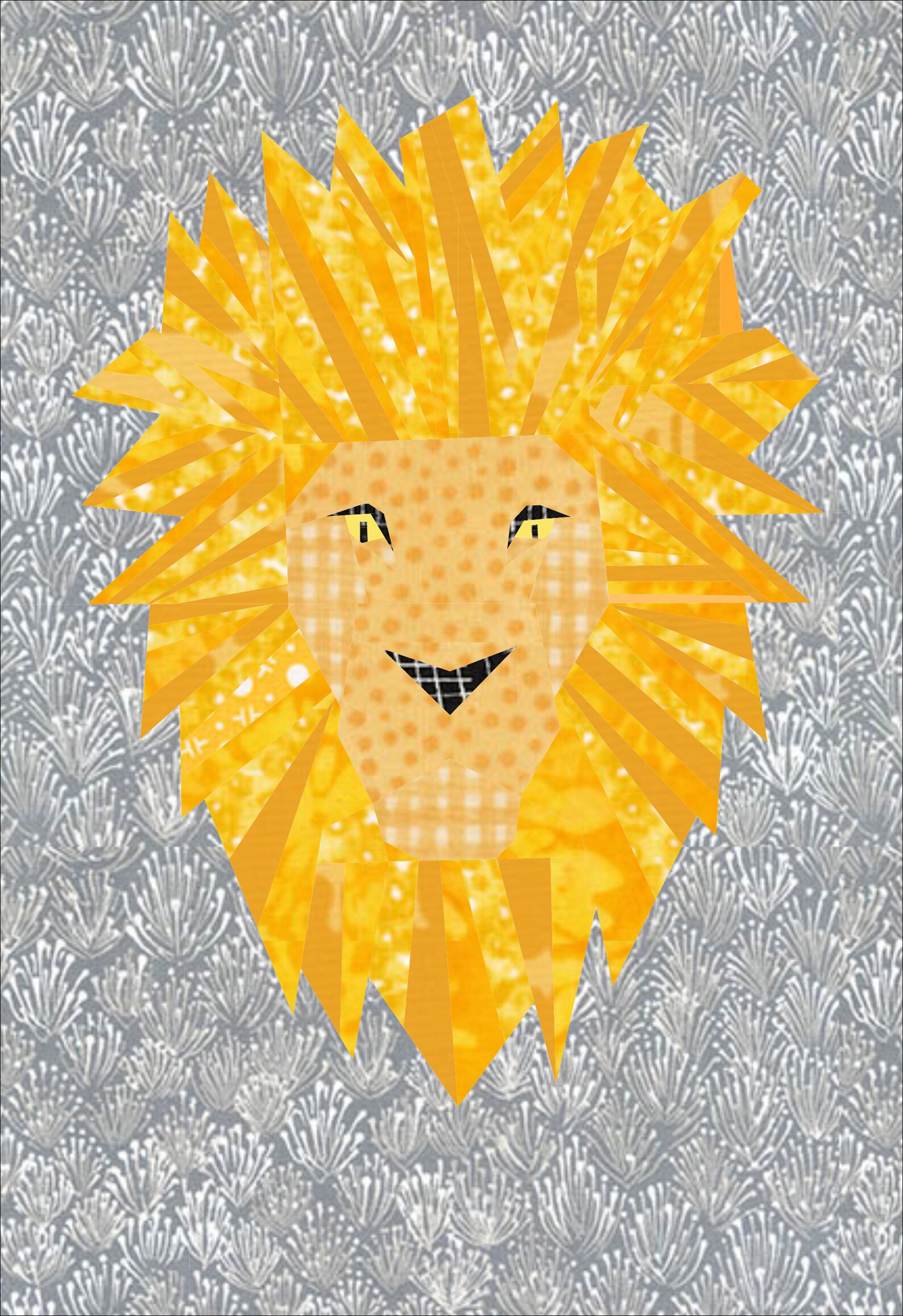 Lion Brave Quilt; A 48 X 70 Inch Foundation Paper Pieced Quilt Pattern ...